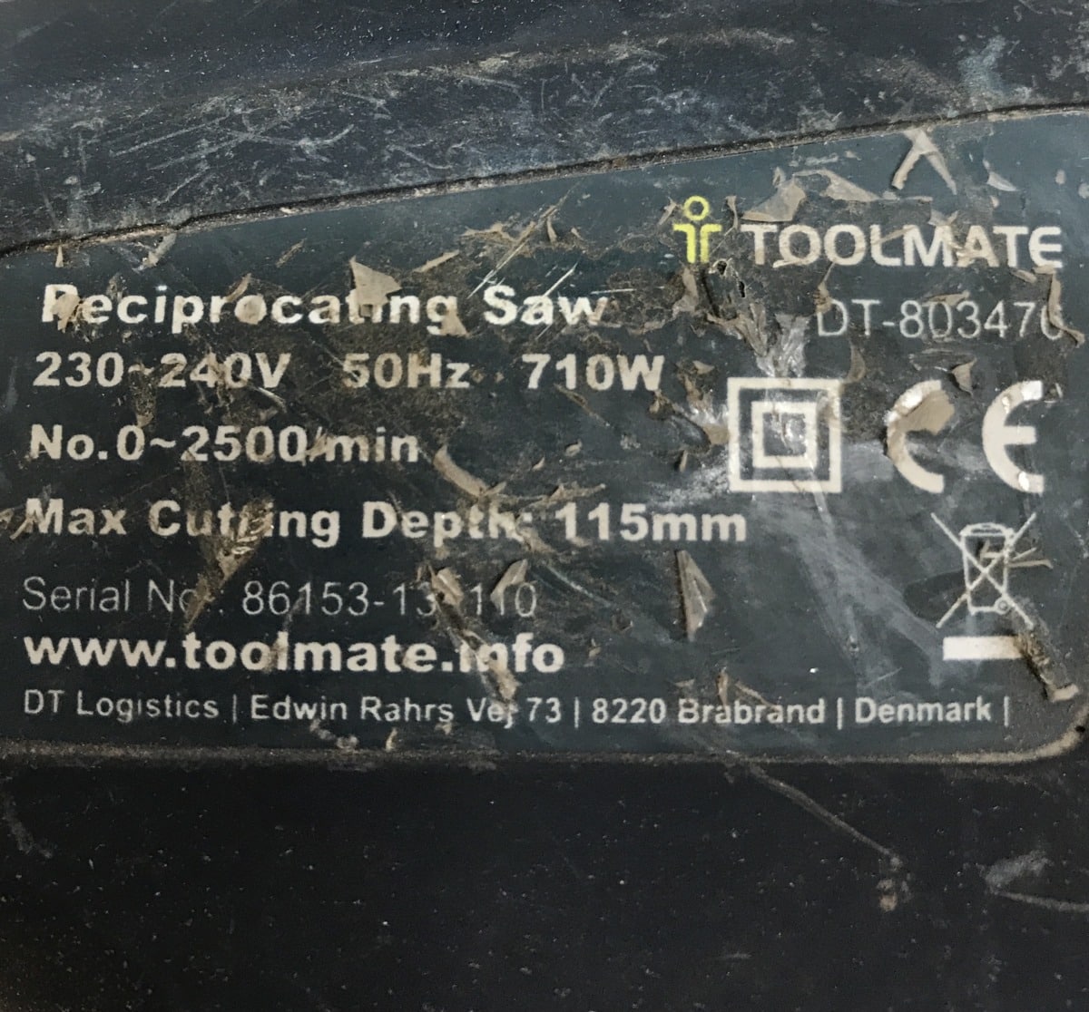 Puukkosaha Toolmate DT-803476 710W varaosiksi - Purkukolmio Oy