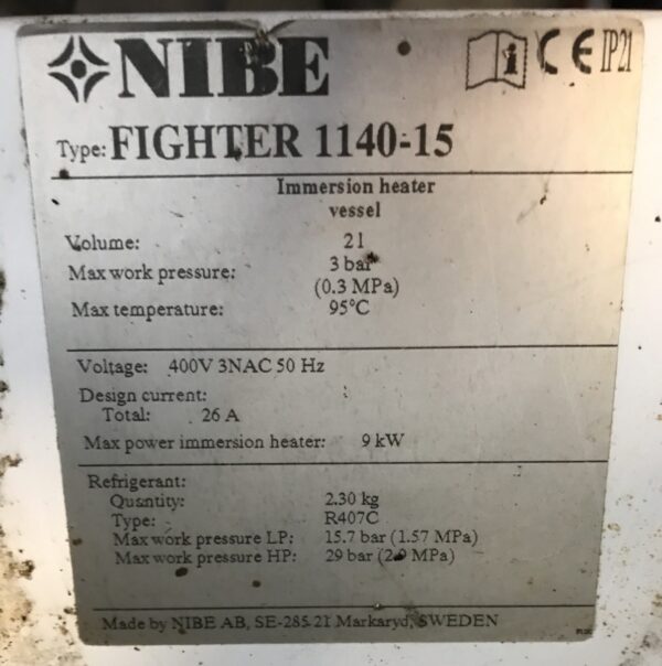 Nibe Fighter 1140-15 maalämpöpumpun sähköpatruunapaketti - Purkukolmio Oy